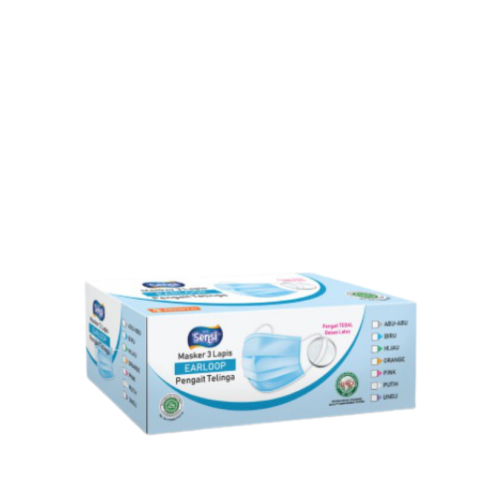 3-PLY EARLOOP SURGICAL FACE MASKS - Sensi
