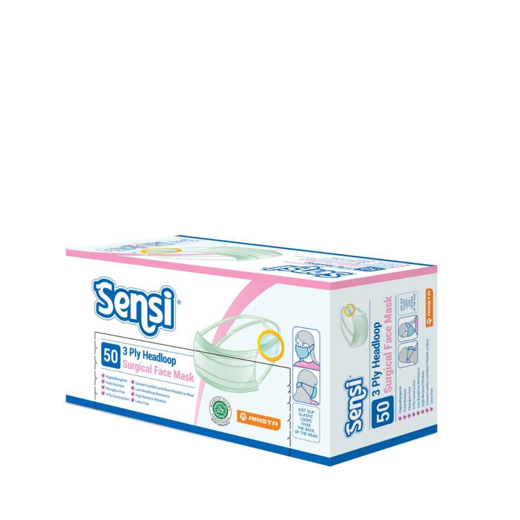 3-PLY EARLOOP SURGICAL FACE MASKS - Sensi