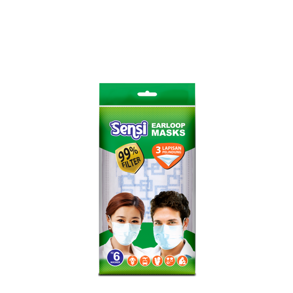 3-PLY EARLOOP SURGICAL FACE MASKS - Sensi